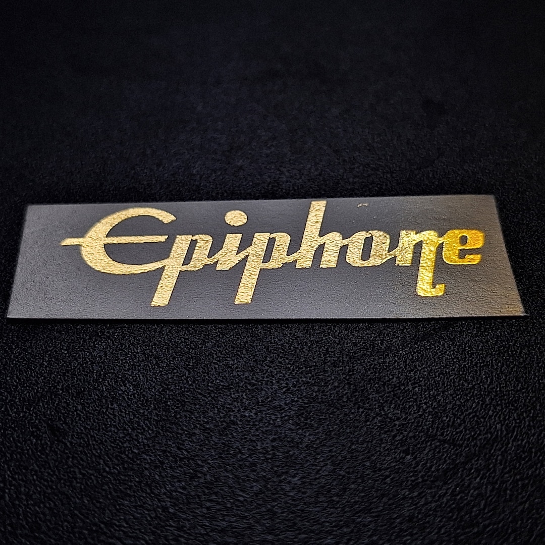 2-pack Epiphone Headstock Decals for Guitars Solid Gold Silver Black ...