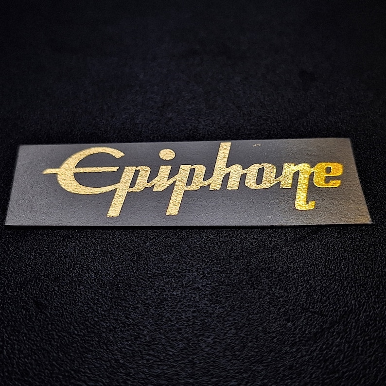 2-pack Epiphone Headstock Decals for Guitars Solid Gold Silver Black ...