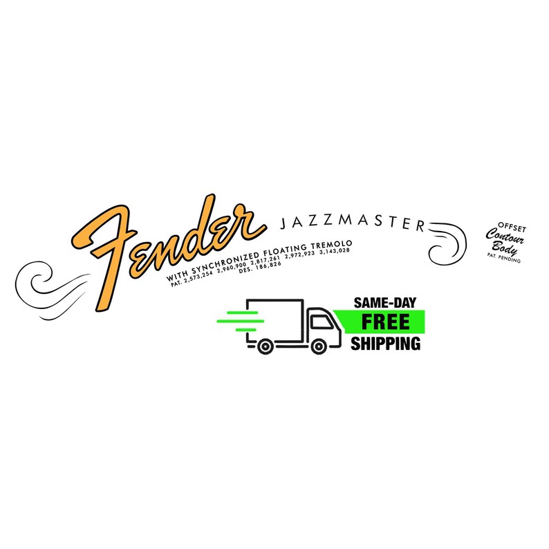 2 Pack Fender Jazzmaster Decal Ultra Hi Res 70s Vintage Style New Non Metallic Etsy