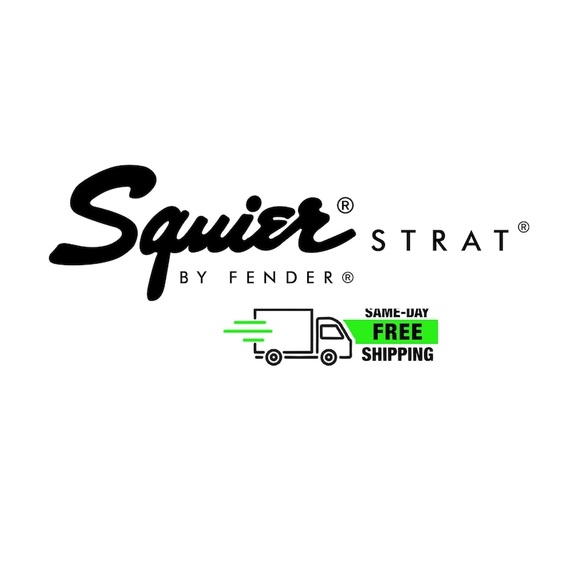 Squier Strat by Fender Headstock Decal Waterslide Solid Black NEW - Etsy