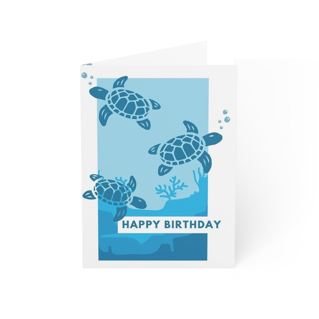 Happy Birthday Sea Turtle Card - Etsy