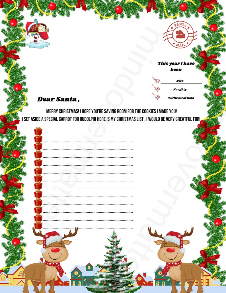 Dear Santa Letter Template Png - Etsy