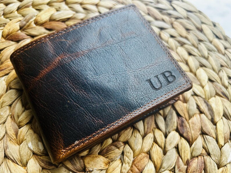 Personalized Leather Wallet Vintage Men’s Wallet Custom Engraved Gift ...