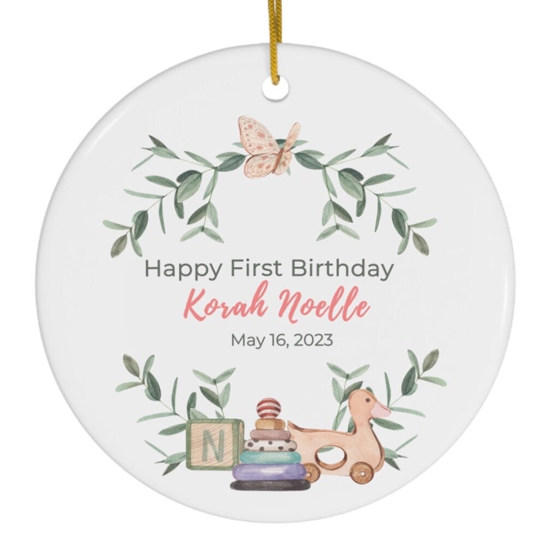 Personalized Girl Birthday Ceramic Ornament, Custom Birthday Gift ...