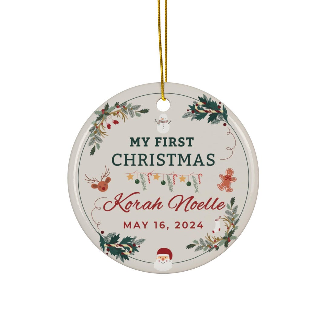 Personalized Baby First Christmas Ceramic Ornament,babies 1st Christmas ...