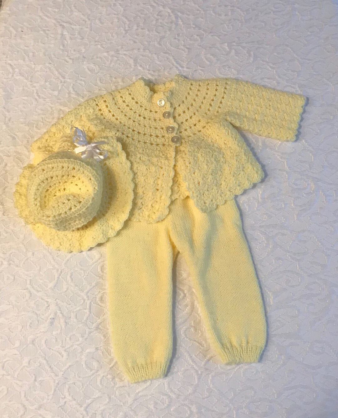 Three Piece Yellow Sweater Set. - Etsy