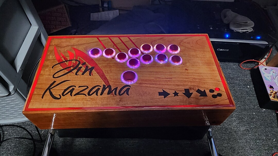 Handmade Universal RGB Wood Resin Hitbox / Leverless Fightstick ...