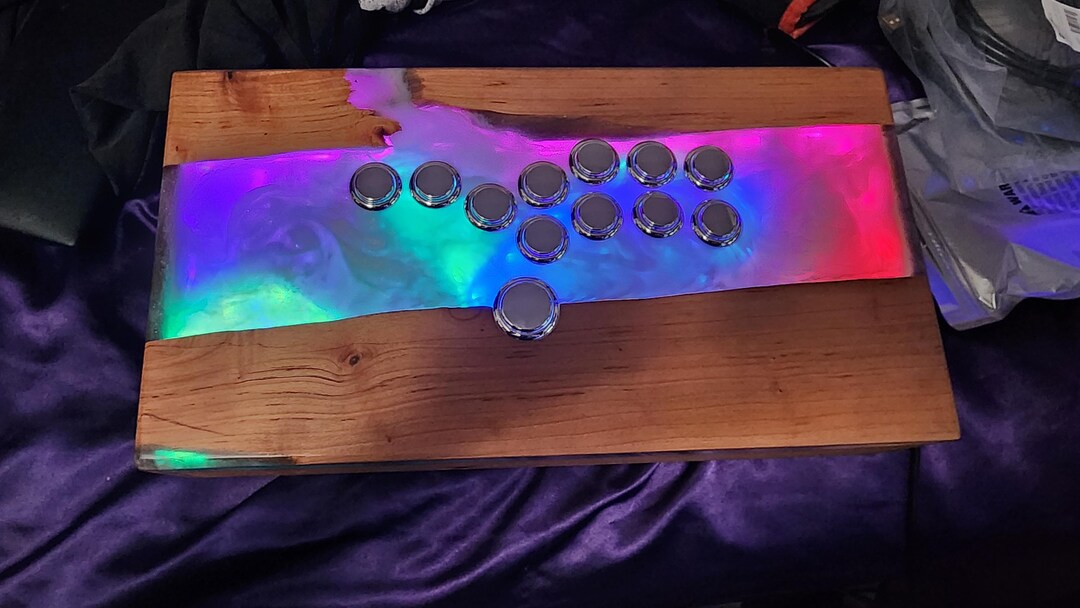 Universal Wood Resin RGB Hitbox / Leverless Fightstick Controller ...