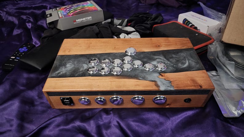 Universal Wood Resin RGB Hitbox / Leverless Fightstick Controller ...