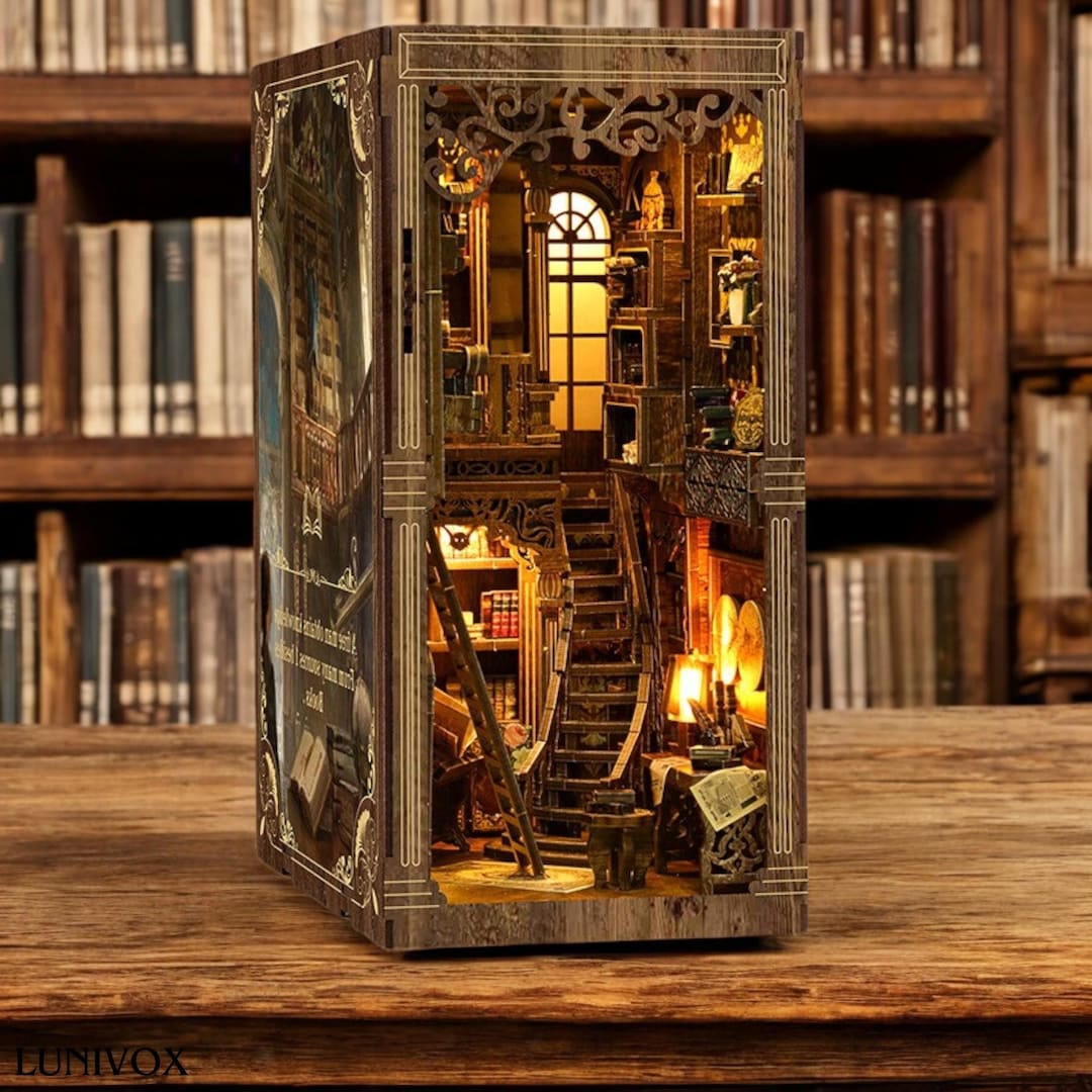 Booknook Bookshelf Decor Book Nook Cozy Miniature World DIY Kit - Etsy