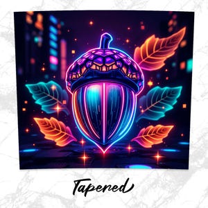 Neon Acorn Design Tumbler Wrap PNG Straight Tapered 20oz Skinny Tumbler ...