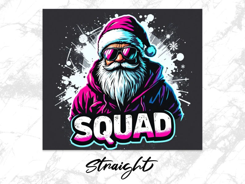 Santa Squad Tumbler Wrap Digital Design, 20oz Skinny Tumbler PNG, Santa ...
