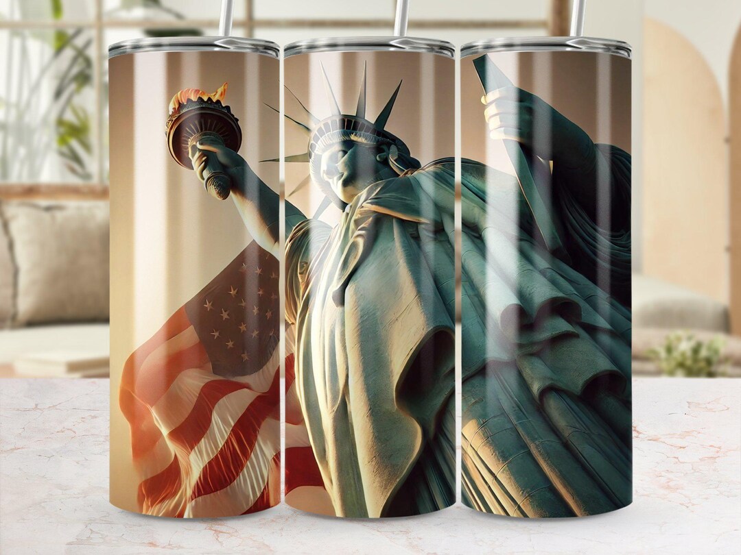 Statue of Liberty 20oz Skinny Tumbler Wraps, Patriotic Tumbler Wraps ...