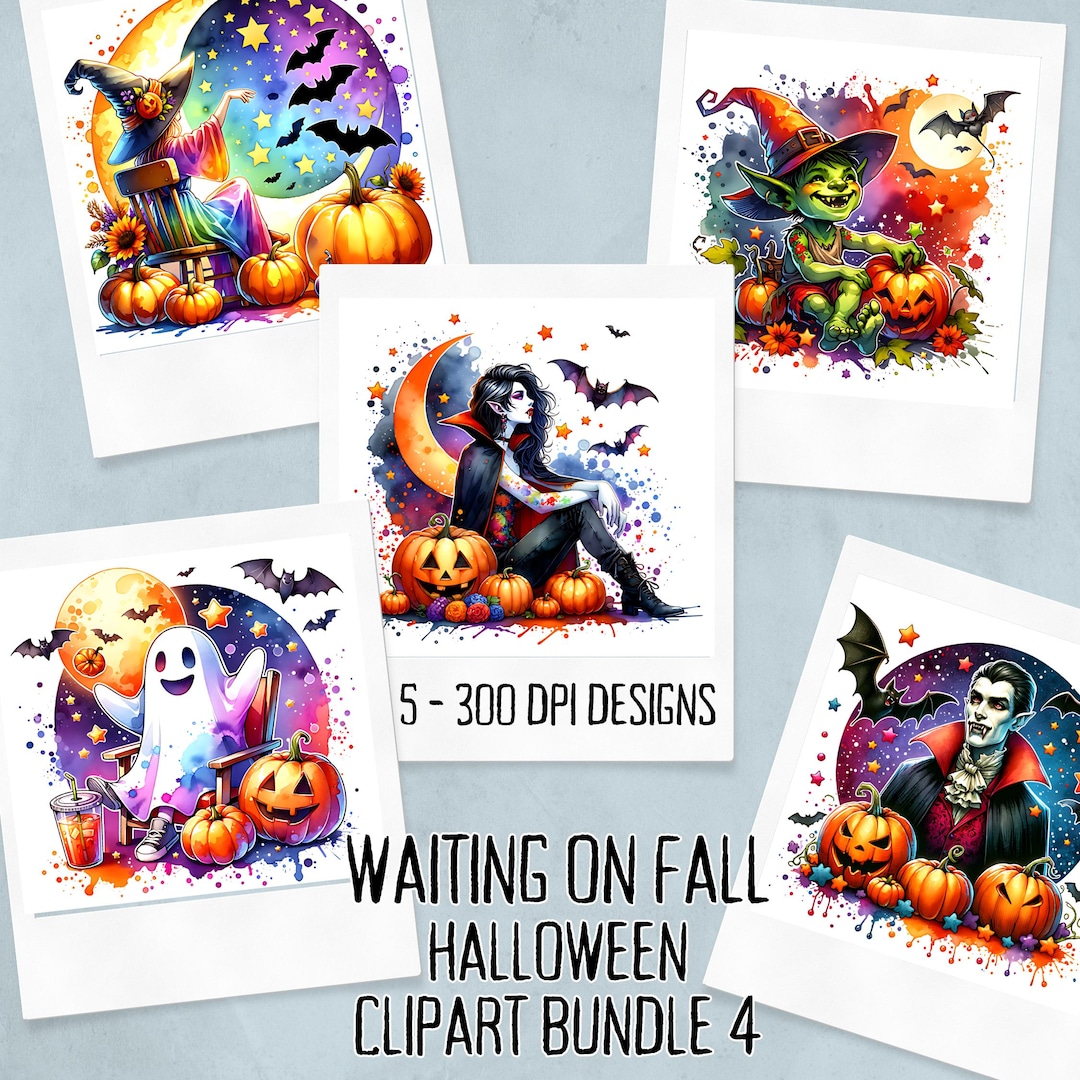 Halloween Clipart 300 DPI PNG Digital Download, Ghost Clipart Vampiress ...