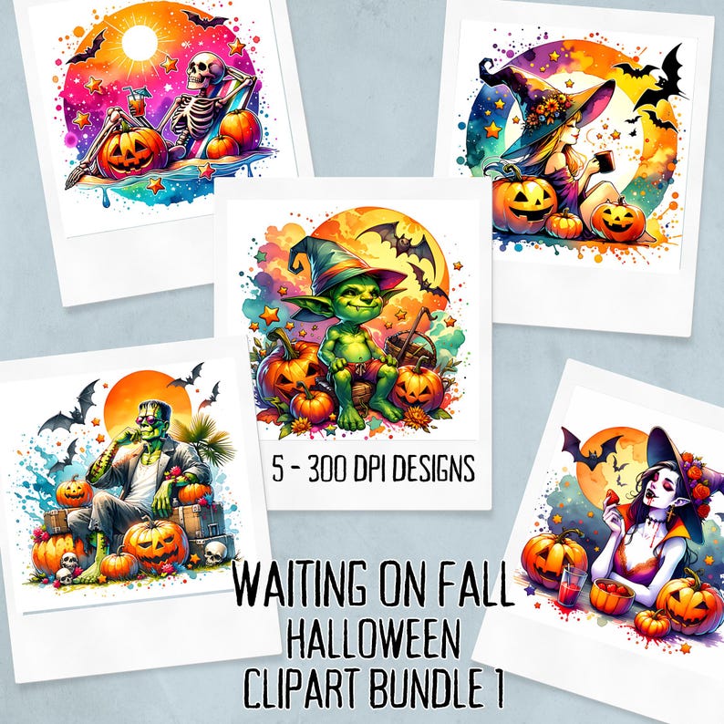 Halloween Clipart 300 DPI PNG Digital Download, Frankenstein Clipart ...