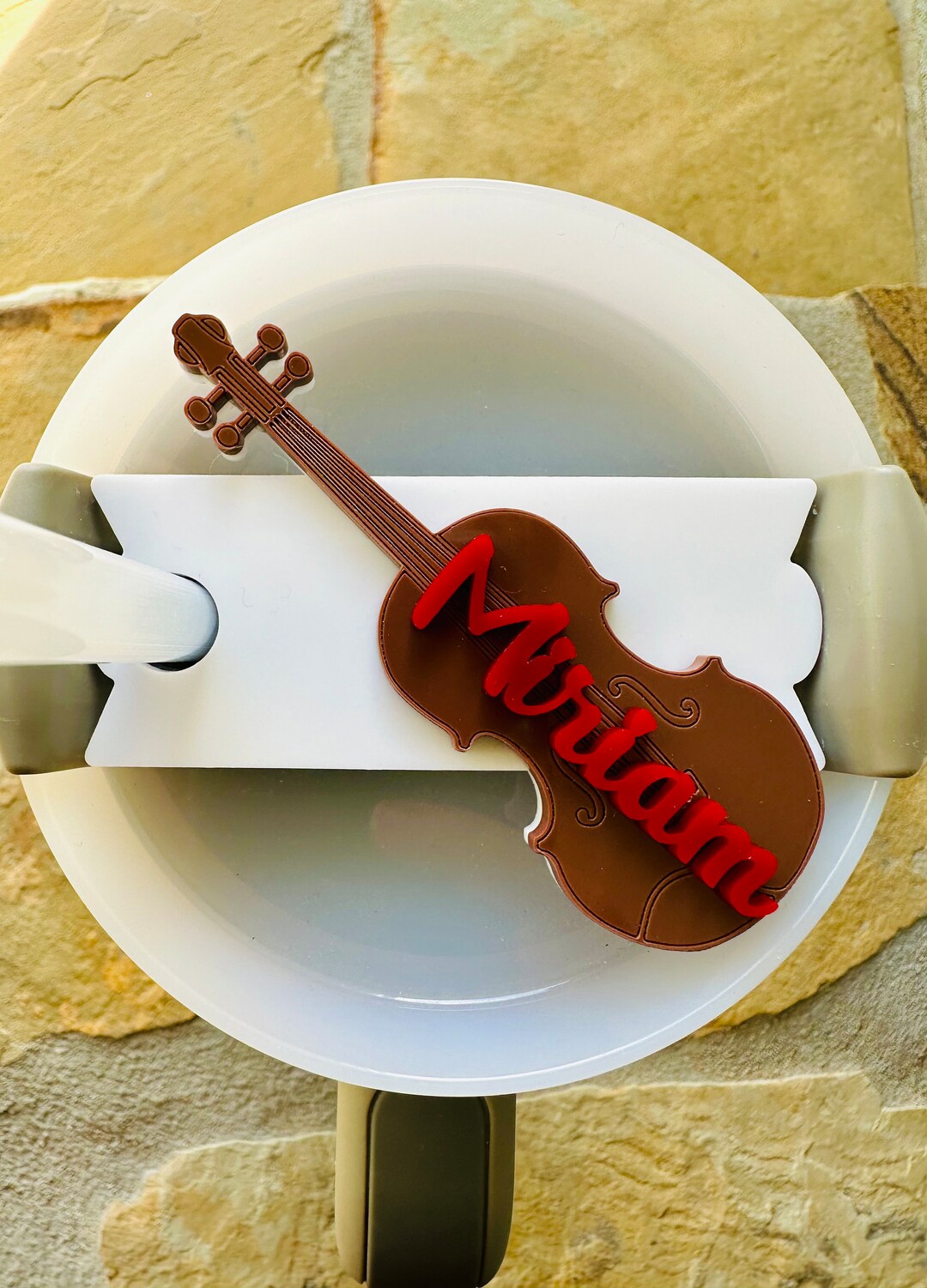 Violin Personalized Name Tag: Stanley Tumbler Lid, 30oz/40oz H2.0 - Etsy