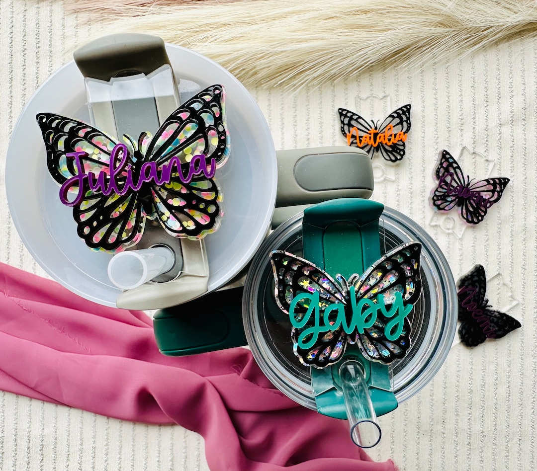 30oz & 40oz Stanley Tumbler- Butterfly Stanley Lid Tag- Butterfly ...