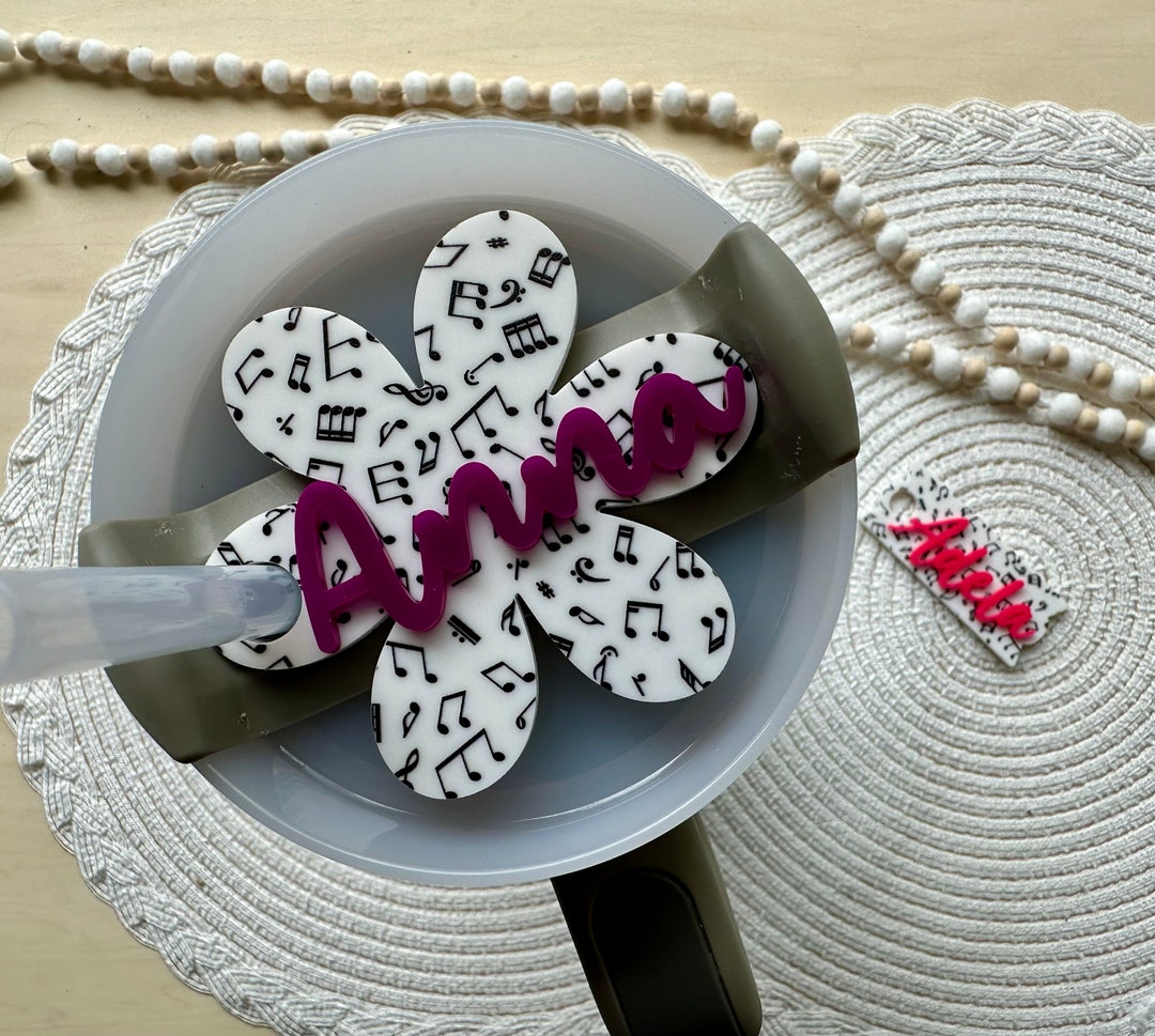 Personalized Music Notes Name Plate for Stanley Tumbler Lid - Etsy
