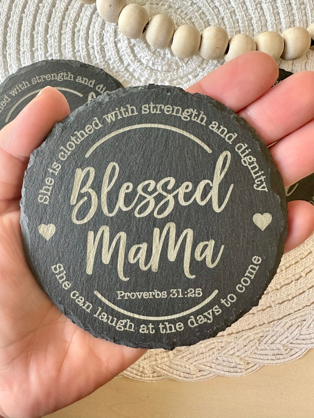 Blessed Mama Slate Coasters | Celebrating Mom | Mother's Day | New Mom ...