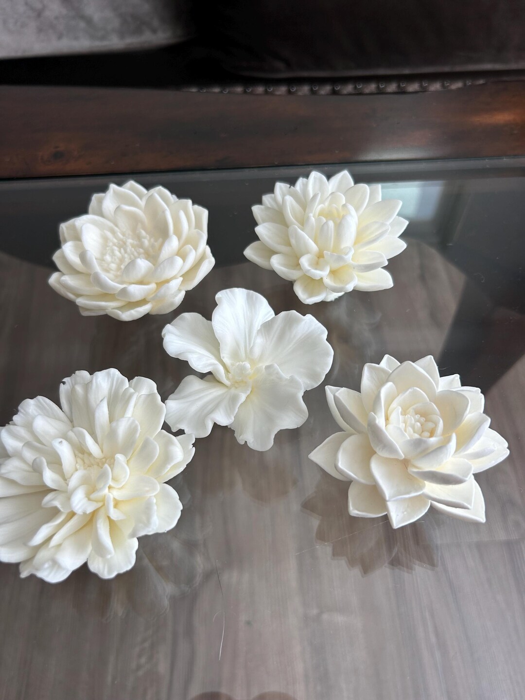 Handmade Resin Flower Wall Decor, Set of 5, Modern Botanical Art - Etsy