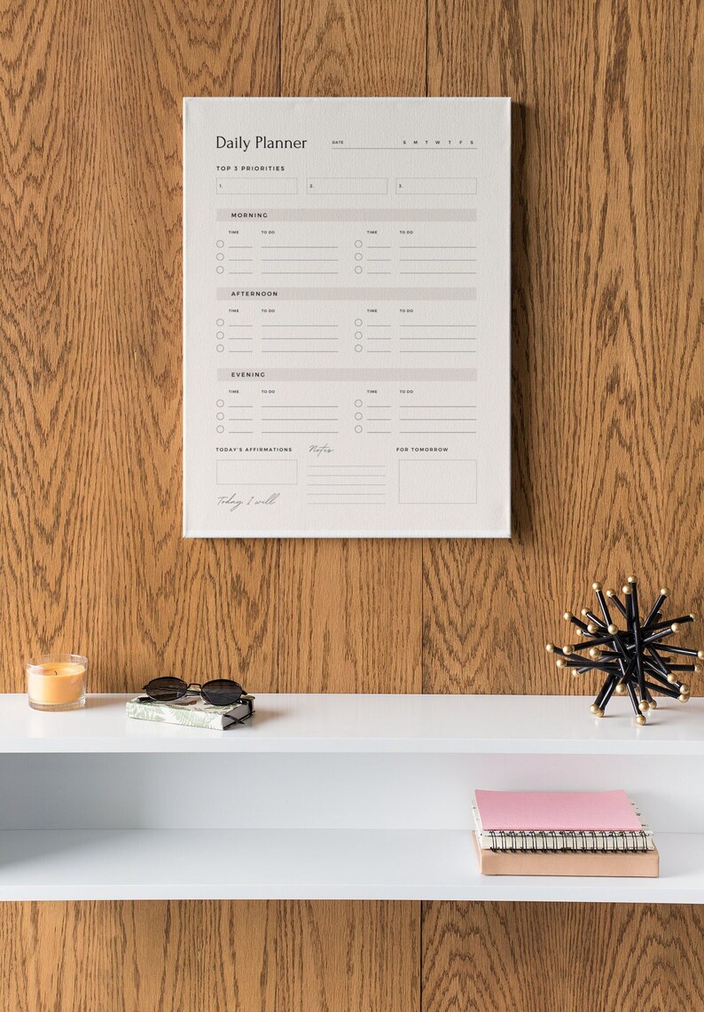 Minimalist Daily Planner Printable and Convenient - Etsy