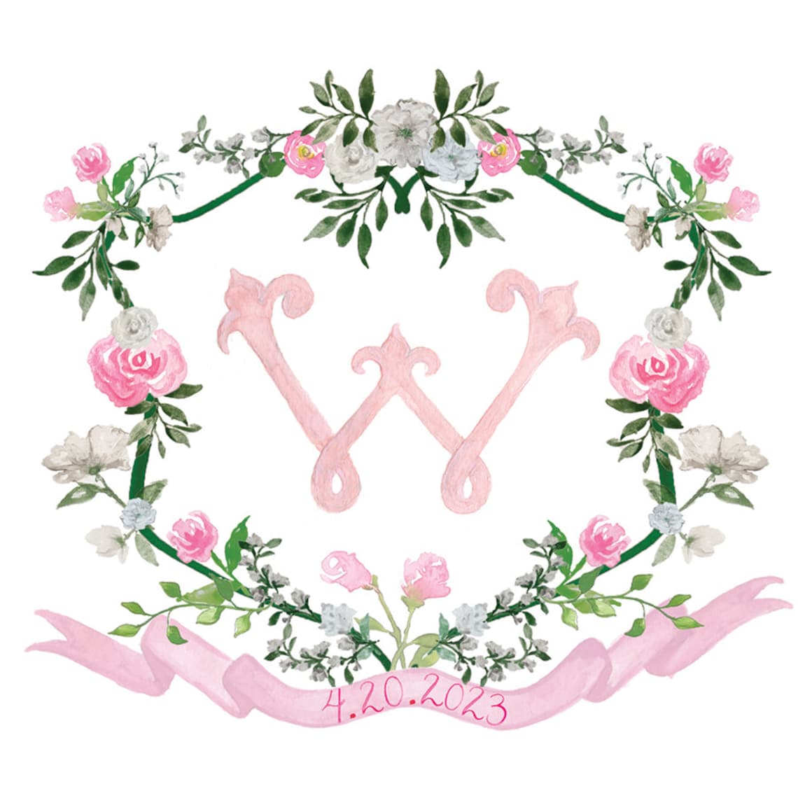 Fully Custom Watercolor Crest - Etsy