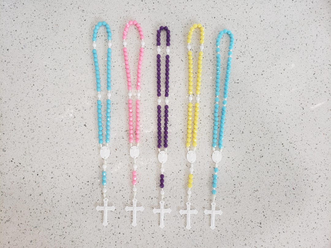 Plastic Cord Rosaries SET OF 5 Catholic Rosary, Catholic Gifts, Catholic Party Favors, First ...