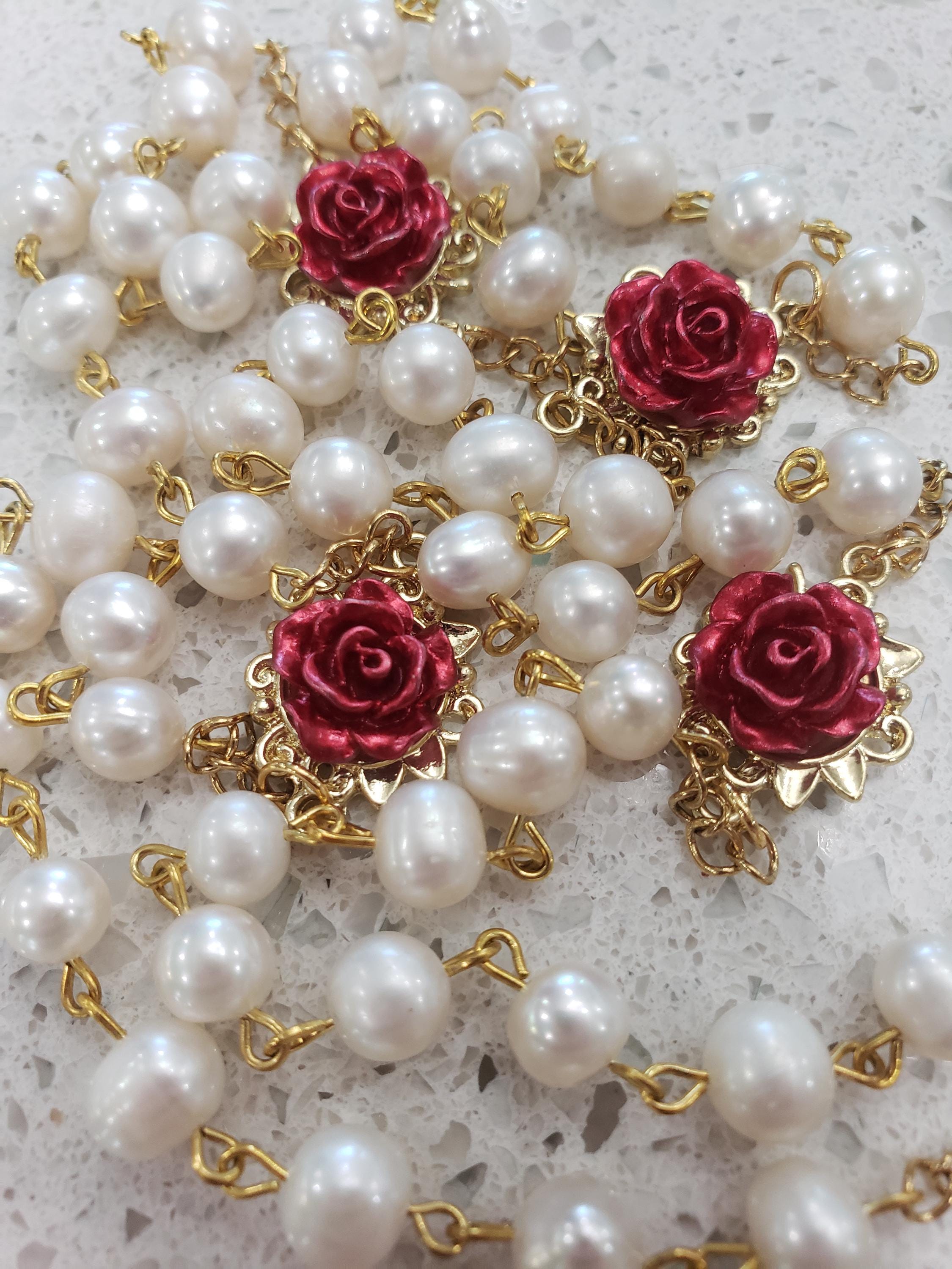 St. Therese Rosary, St. Therese of Lisieux Rosary, Handmade 5 Decade ...