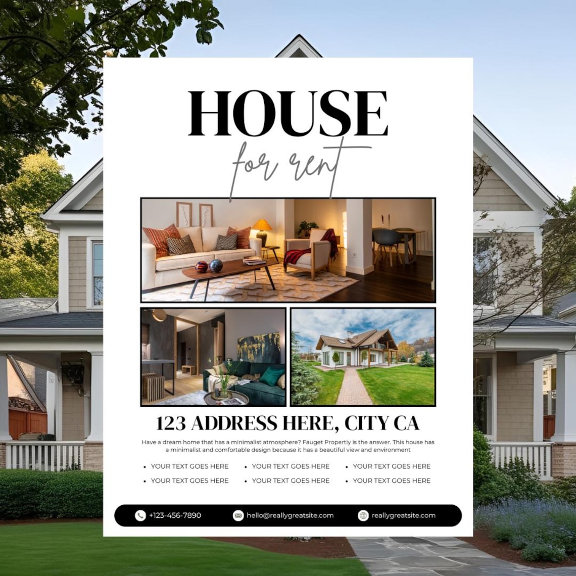 Home for Rent Flyer | Editable Apartment Rental Template | Printable ...