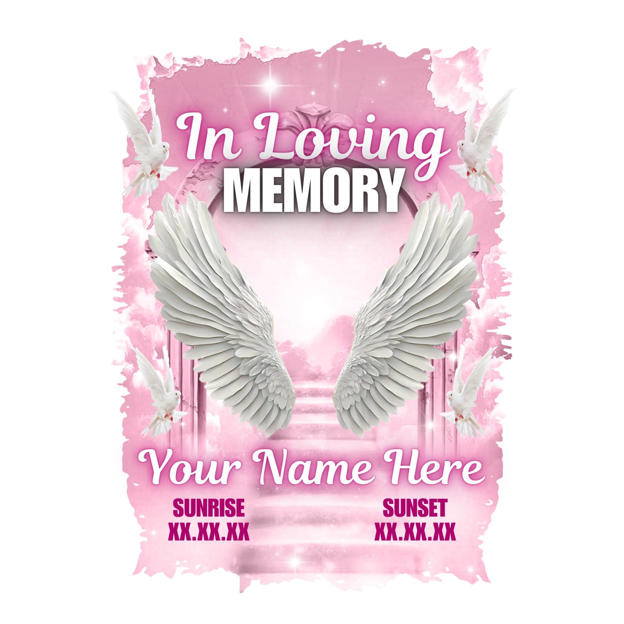 Pink and Purple Memorial Background | Memorial Shirt Template Purple ...
