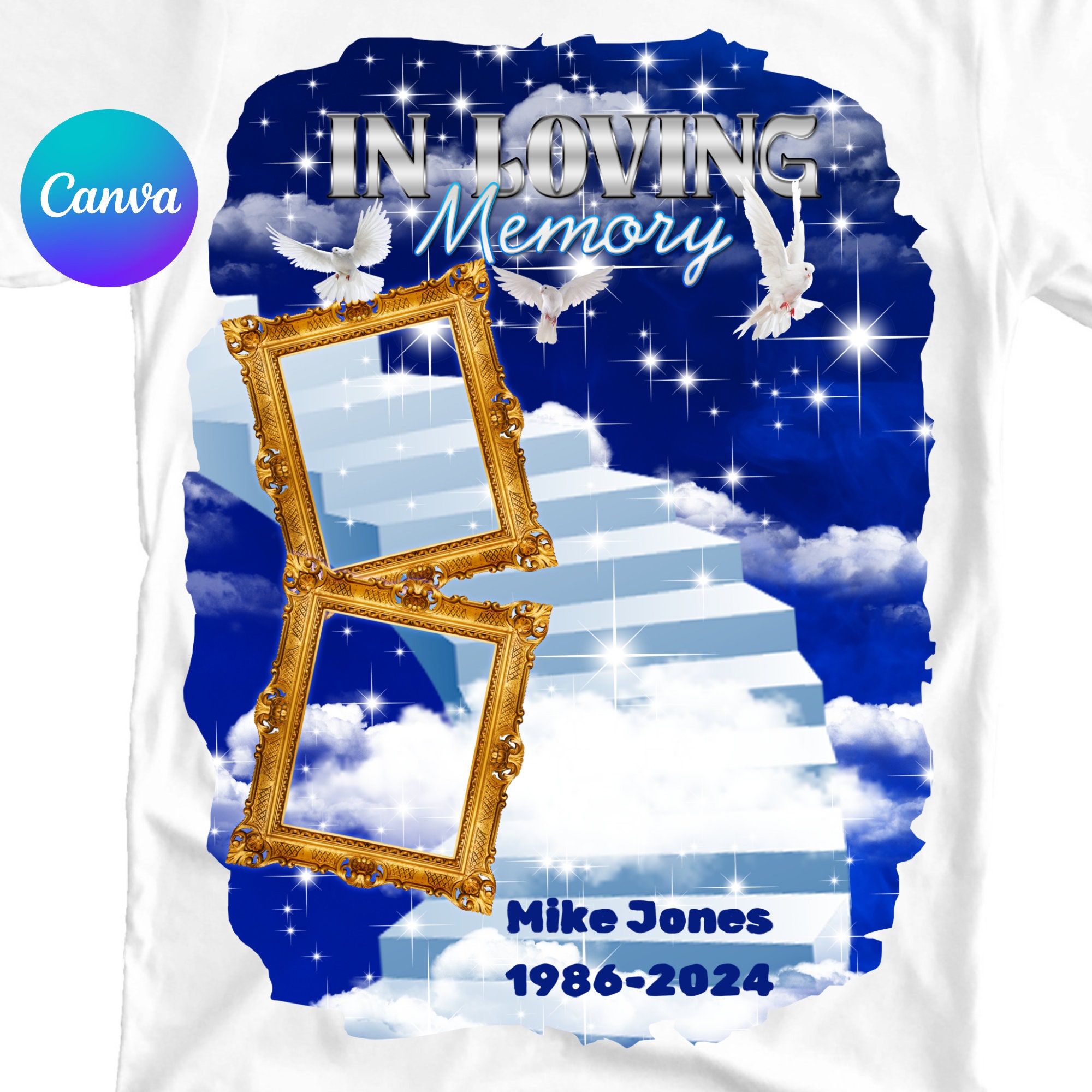 In Loving Memory Png-blue | Memorial Png Canva Editable | Canva ...
