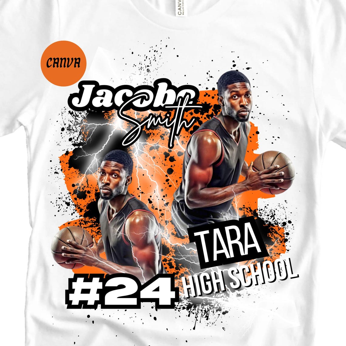 Basketball Shirt Template Canva | Editable in Canva | Basketball Mascot ...