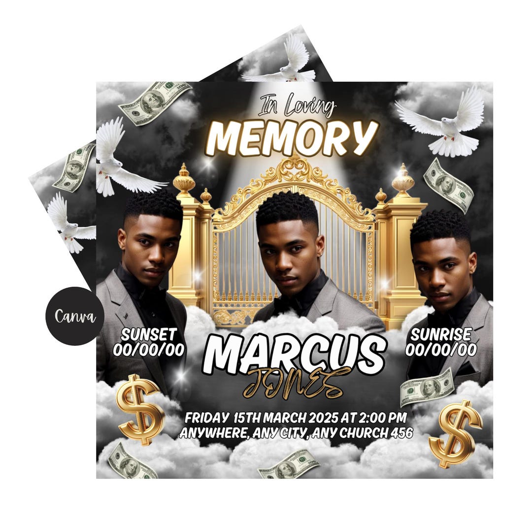 In Loving Memory Flyer | Memorial Flyer | Funeral Announcement ...