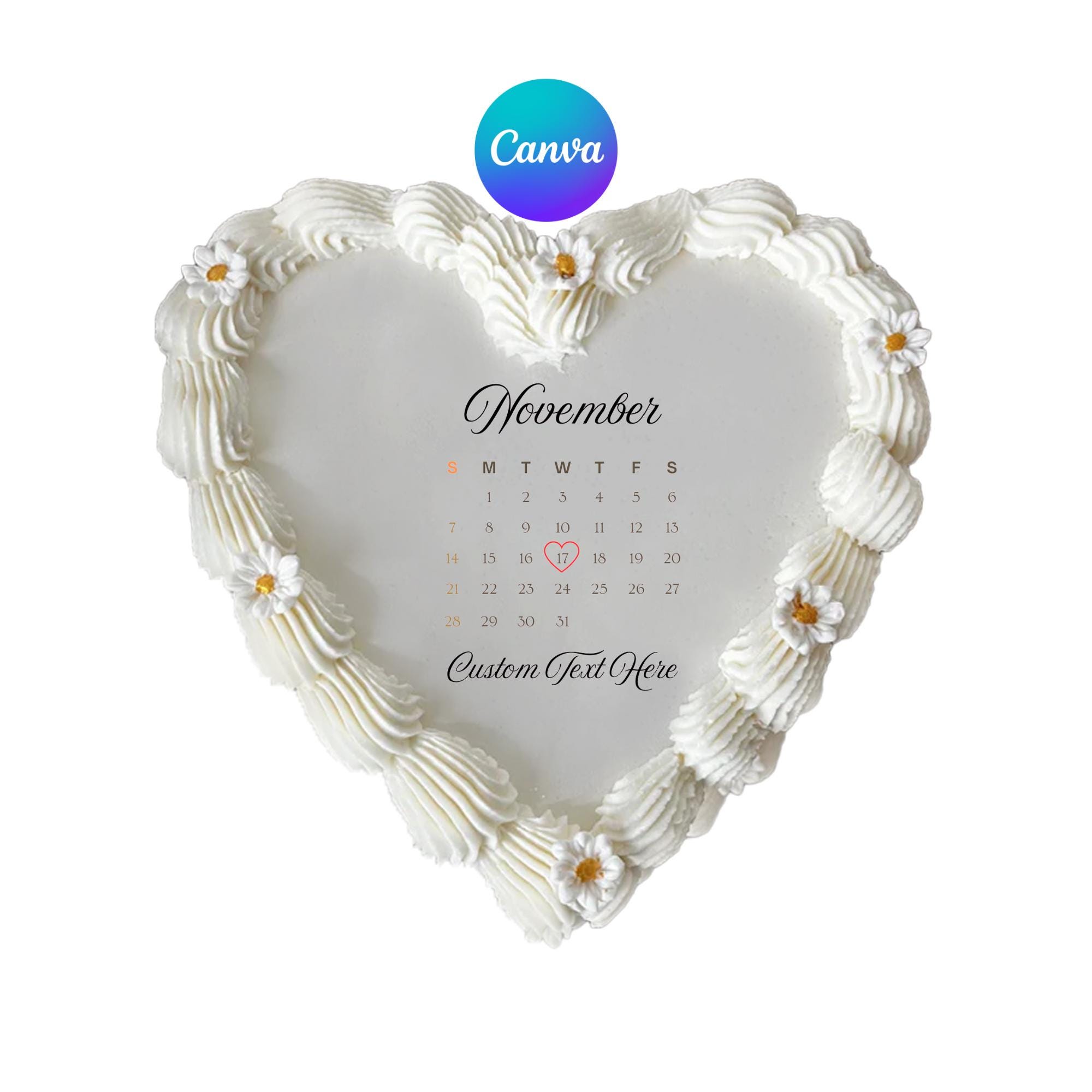 Calendar Cake Topper Template | 2024 Calendar Cake Topper | Birthday ...