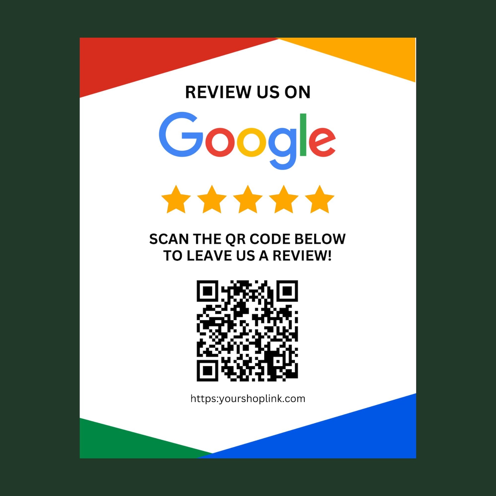 Google Review Card Template Canva | Google Review Business Card ...
