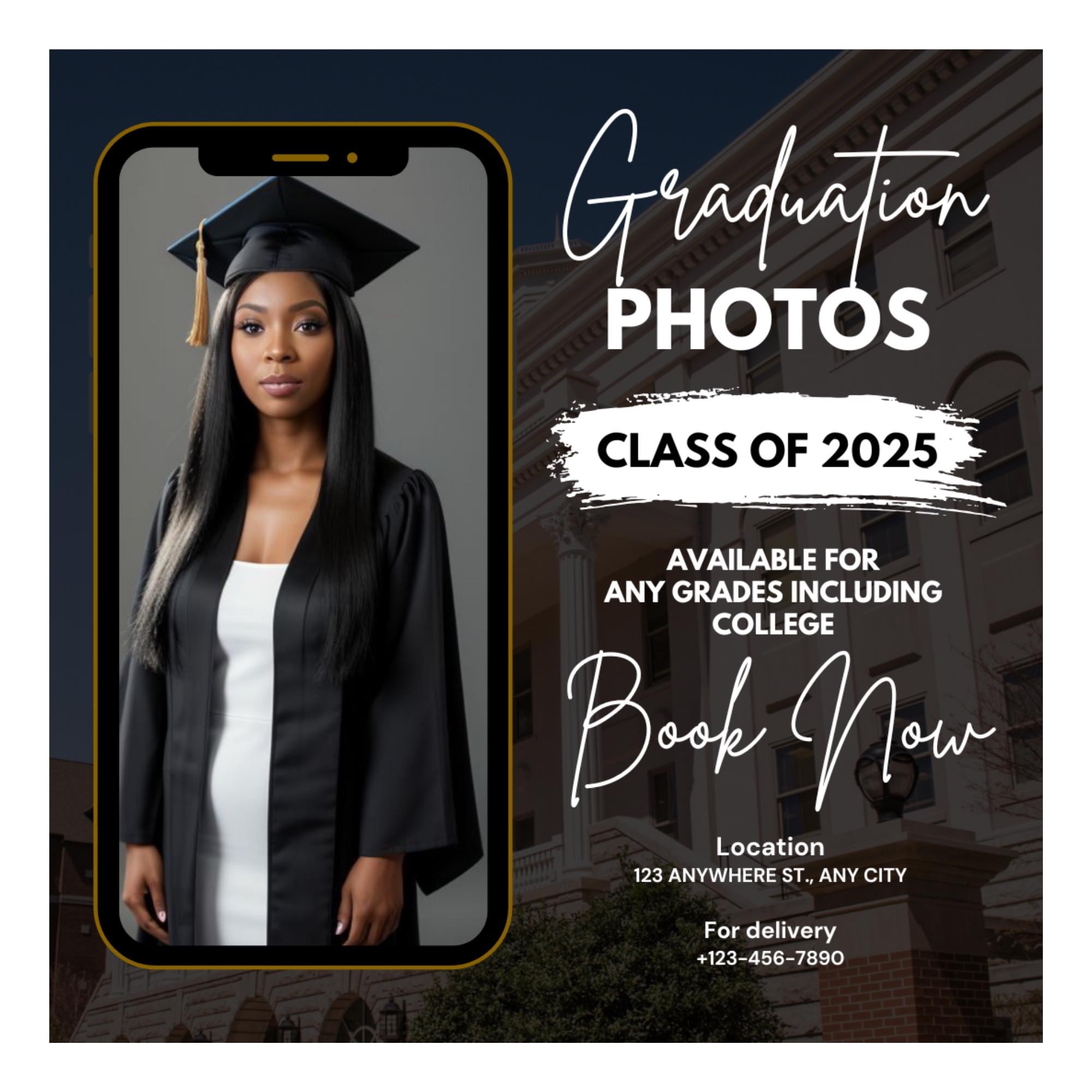 Graduation Photoshoot Flyer | Editable Graduation Photoshoot Flyer ...