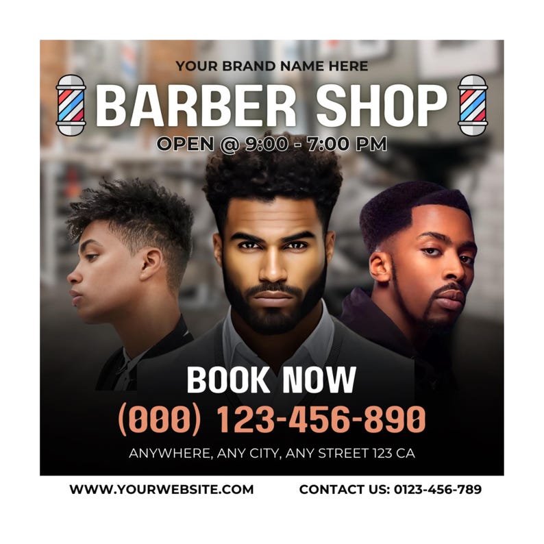 Baber Shop Flyer Haircut Flyer Book Now Flyer Social Media Flyer Canva ...