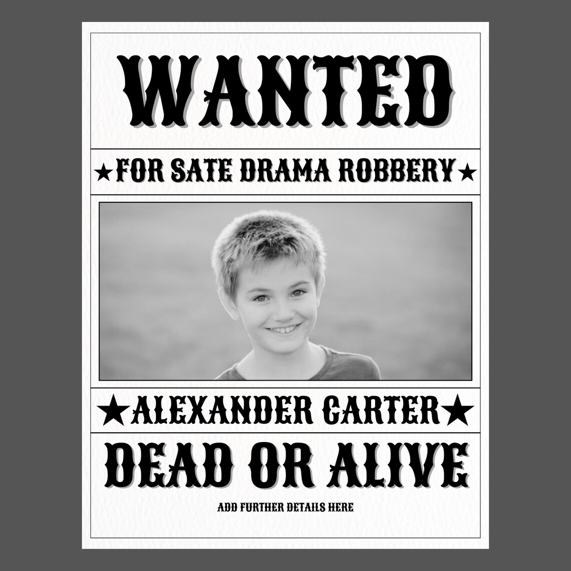 Wanted Poster Template Editable | Printable Cowboy Sign | Editable ...