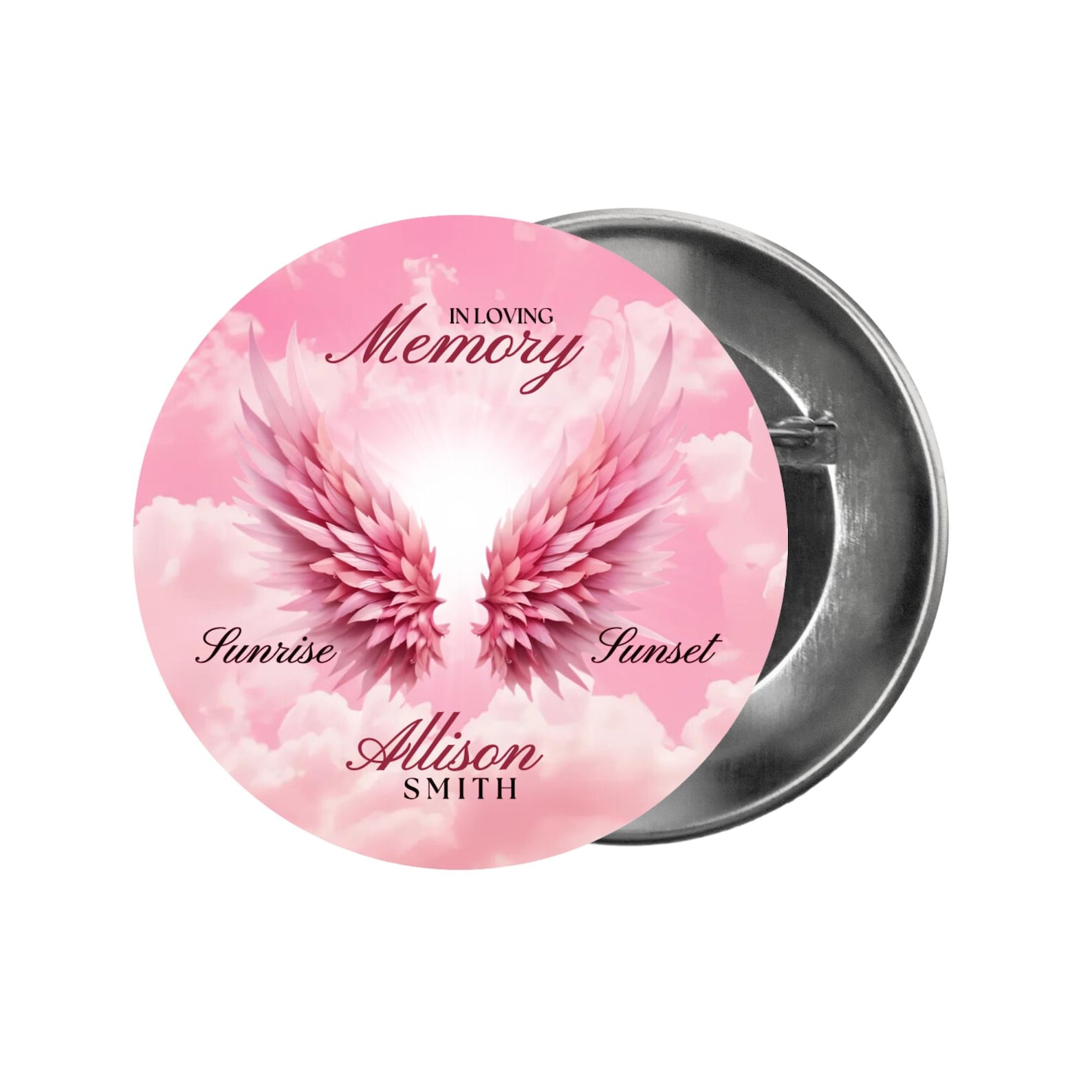 Memorial Button Template Canva | in Loving Memory Button Template ...