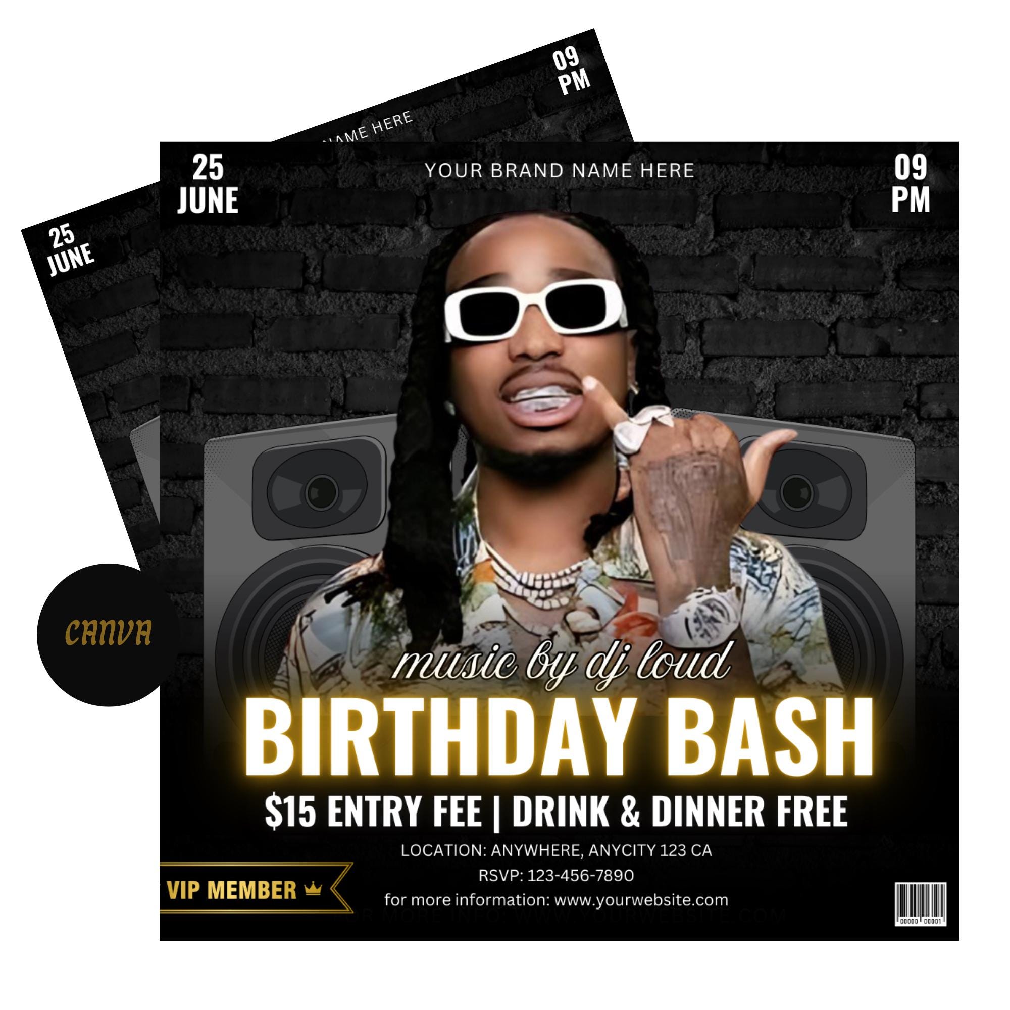 Male Birthday Flyer Male Birthday Party Flyer Male Birthday Flyer ...