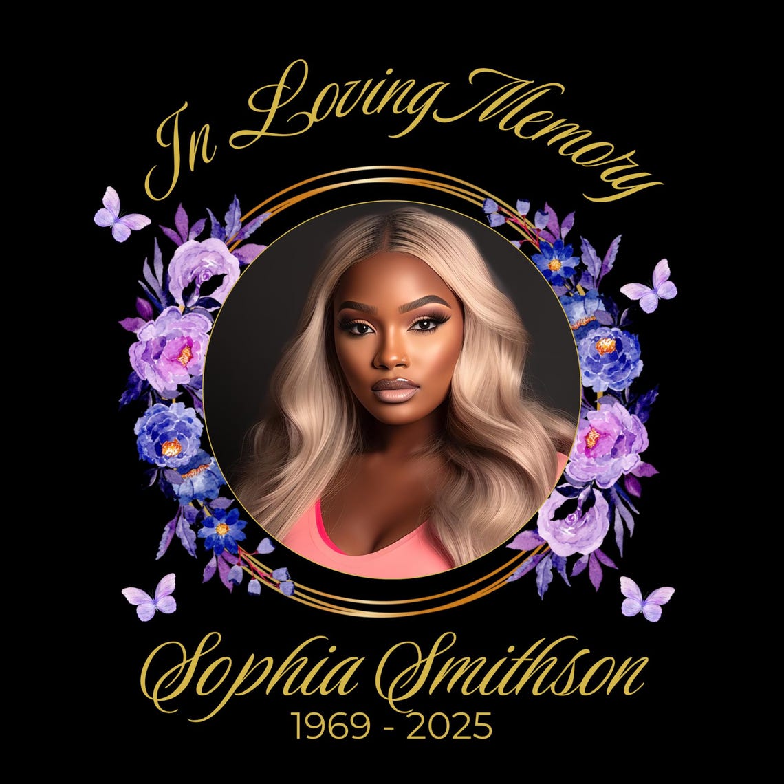 Rip Shirt Template Purple Canva | Forever in Our Hearts With ...