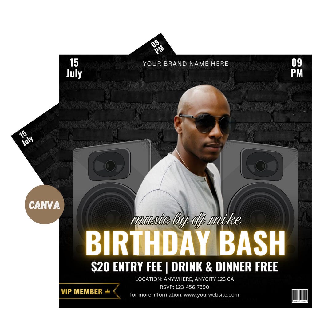 Male Birthday Flyer | Male Birthday Party Flyer | Male Birthday Flyer ...