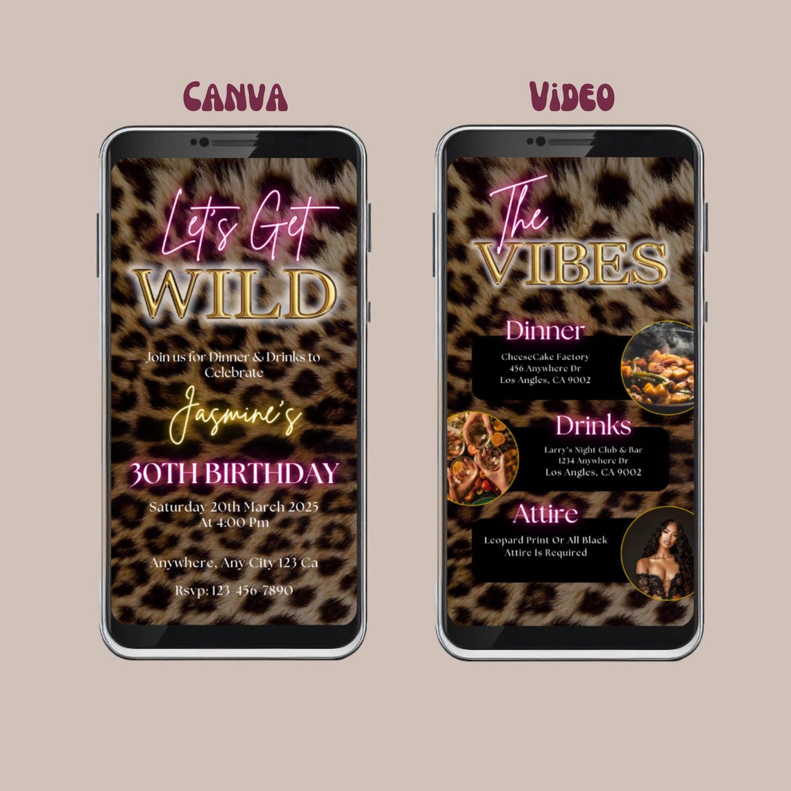 Cheetah Print Birthday Flyer | Cheetah Print Invites Adult | Animated ...
