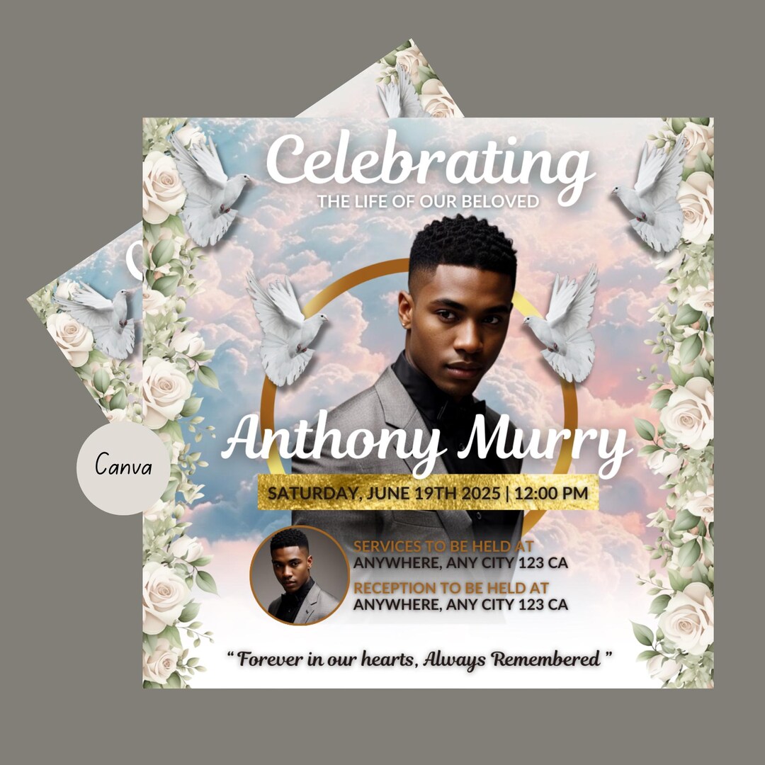 In Loving Memory Flyer | Memorial Flyer | Funeral Announcement ...
