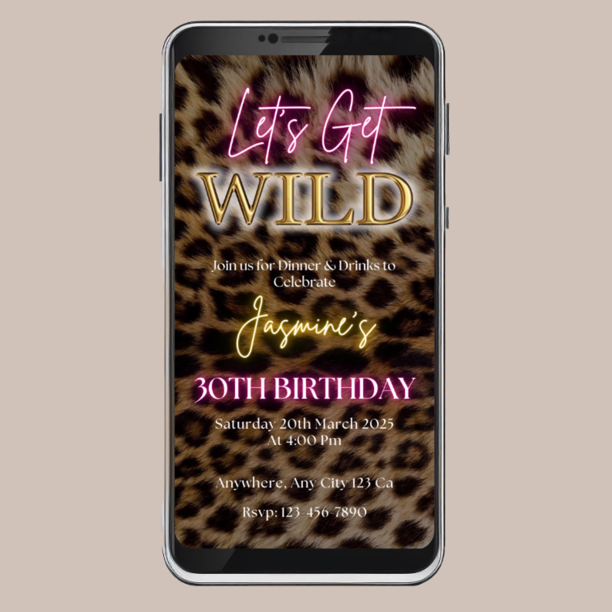 Cheetah Print Birthday Flyer | Cheetah Print Invites Adult | Animated ...