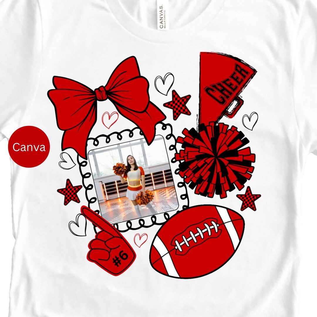Cheer Photo Template for Shirt | Dance Shirt Canva Template | Editable ...