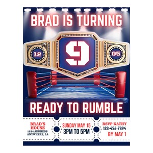 Mma Birthday Invitation | Printable Boxing Card | Editable Boxing Card ...