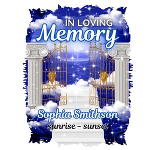 Blue Heaven Memorial | in Loving Memory Shirt Template | in Loving ...