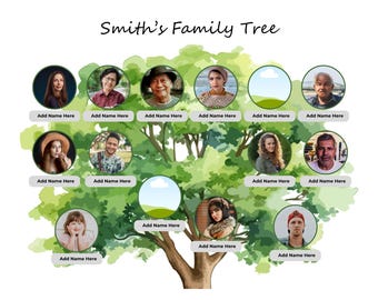 Canva Family Tree Photo Collage Templates 46 Pcs Inside Editable Canva ...