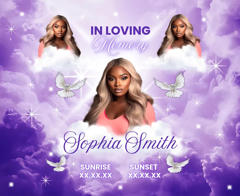 Rip Shirt Template Purple Canva | 3d Memorial Shirt Canva | 3d Memorial ...
